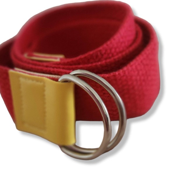 Vintage | Accessories | Vintage 7s Woven Cotton Red Yellow D Ring ...